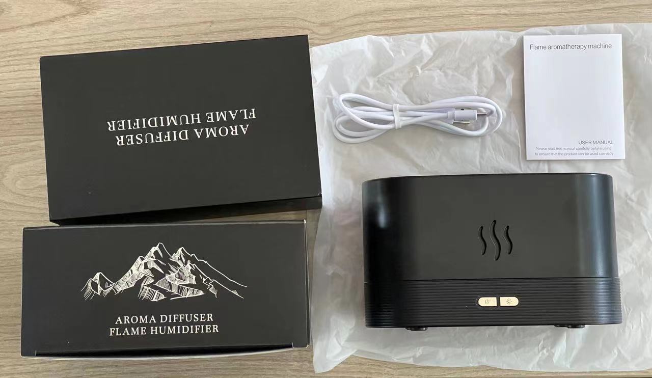 Drop shipping custom LOGO flame humidifier essential oil aroma diffuser